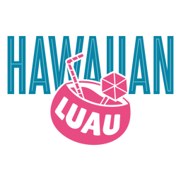 Luau Coconut Hawaiian Lettering PNG & SVG Design For T-Shirts
