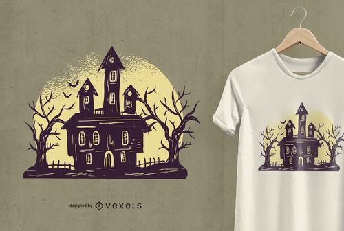 Halloween Spooky House T shirt Design Vector Download
