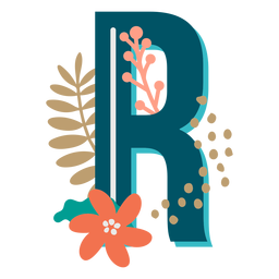 Tropical Decorated Capital Letter R PNG & SVG Design For T-Shirts
