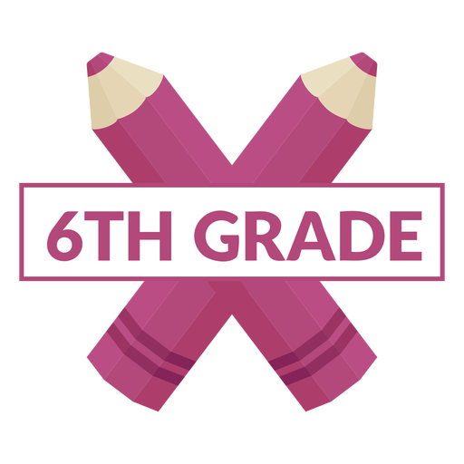 Two color pencil school 6th grade icon - Transparent PNG & SVG vector file
