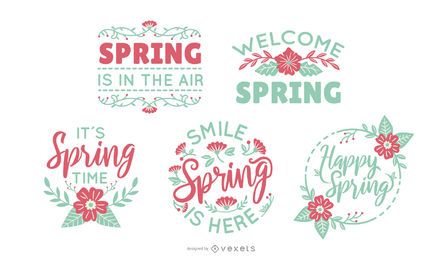 Springtime Lettering Set Vector Download