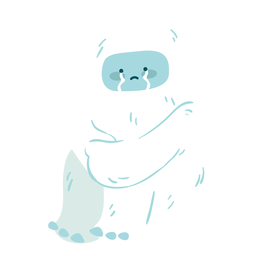 Cute Crying Yeti PNG & SVG Design For T-Shirts