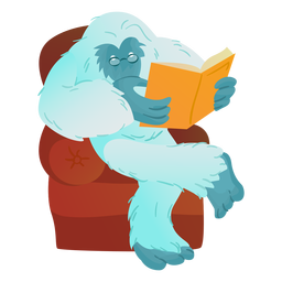 Yeti Reading Book PNG & SVG Design For T-Shirts