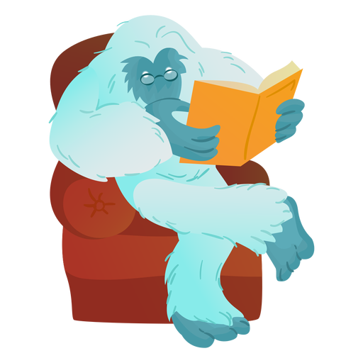 Yeti reading book - Transparent PNG & SVG vector file