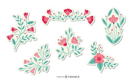 Spring Flowers Sticker Pack Vector Download