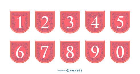Spring Numbers Banner Set Vector Download