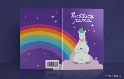 Unicorn Gratitude Journal Book Cover Design Vector Download