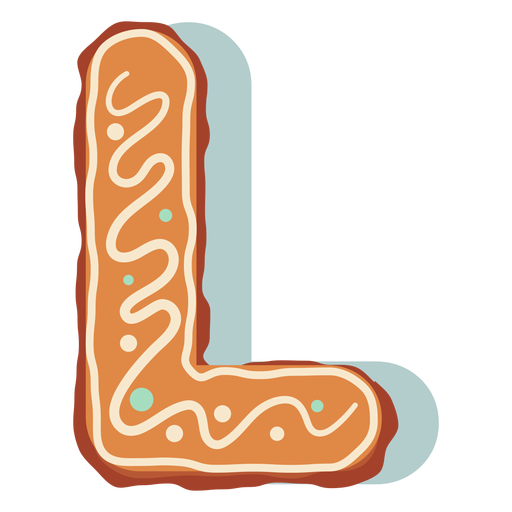 Gingerbread cookie letter l - Transparent PNG & SVG vector file