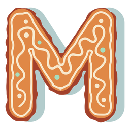 Gingerbread Cookie Letter M Transparent PNG & SVG Vector