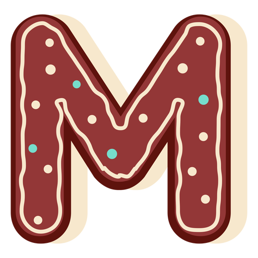 Gingerbread letter m - Transparent PNG & SVG vector file