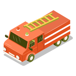 Isometric Transport Fire Engine PNG & SVG Design For T-Shirts
