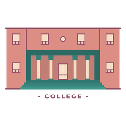 Building College Flat Illustration Transparent PNG & SVG Vector