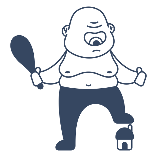 Monster cyclops stroke - Transparent PNG & SVG vector file