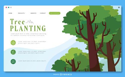 Tree Planting Landing Page Template Vector Download
