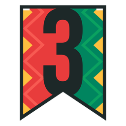 Kwanzaa Banner Numbers Three PNG & SVG Design For T-Shirts