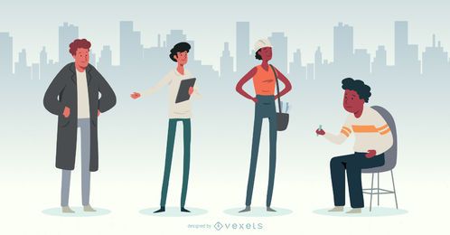 Architecture Character Design Pack Vector Download