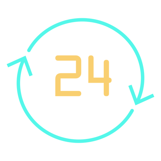 Circular arrows number 24 icon - Transparent PNG & SVG vector file