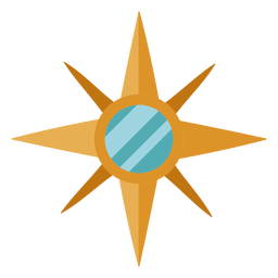 Compass Star Illustration Flat PNG & SVG Design For T-Shirts
