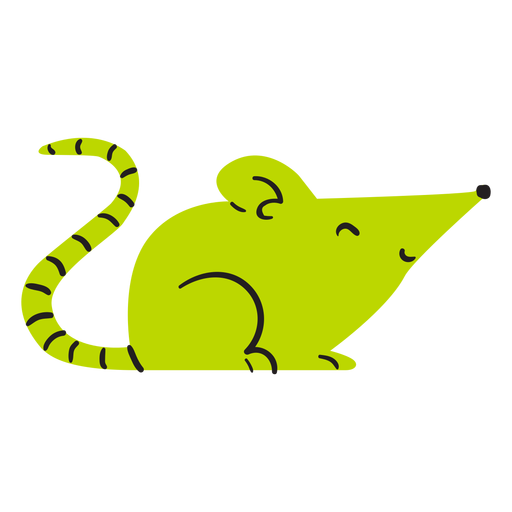 Flat cute green mouse - Transparent PNG & SVG vector file