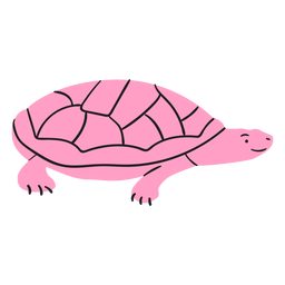 Flat Pink Smiling Turtle PNG & SVG Design For T-Shirts