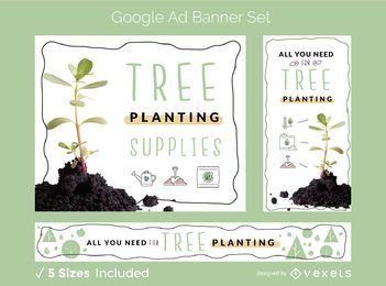 Tree Planting Ad Banner Set Vector Download