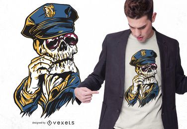 Police Skull T-shirt Design Vector Download