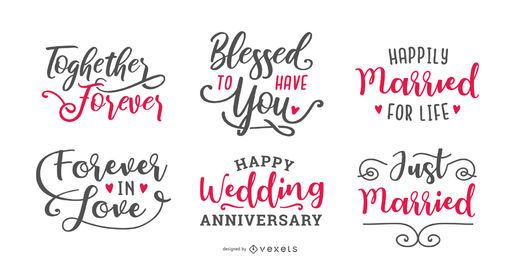 Marriage Lettering Set Vector Download