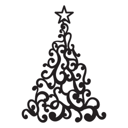 Christmas Tree Swirls PNG & SVG Design For T-Shirts