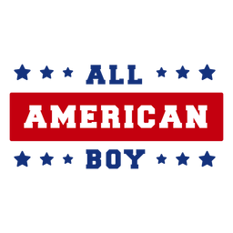 All American Boy Lettering PNG & SVG Design For T-Shirts