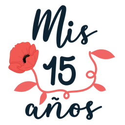 Diseño PNG Y SVG De Mis 15 Letras Anos Para Camisetas