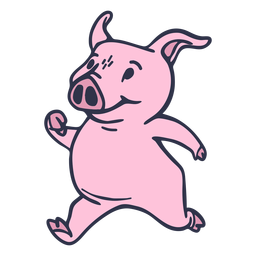 Pig Running Cartoon PNG & SVG Design For T-Shirts