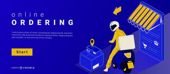Online Ordering Slider Template Vector Download