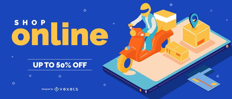 Shop Online Web Slider Design - Vector Download