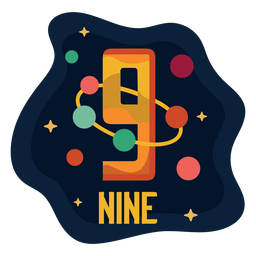 Nine Planets Number PNG & SVG Design For T-Shirts