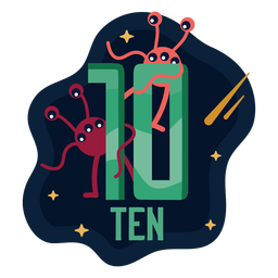 Ten Alien Eyes Number PNG & SVG Design For T-Shirts