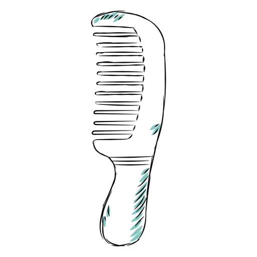 Wide tooth comb hand drawn - Transparent PNG & SVG vector file