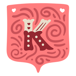 Valentine Garland Letter K PNG & SVG Design For T-Shirts