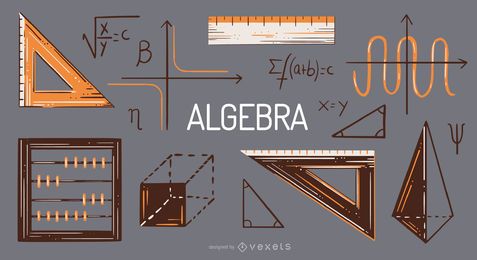 Algebra Elements Illustration Set Vector Download