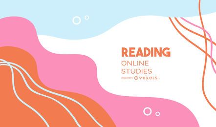 Reading Online Studies Abstract Cover Vector Download