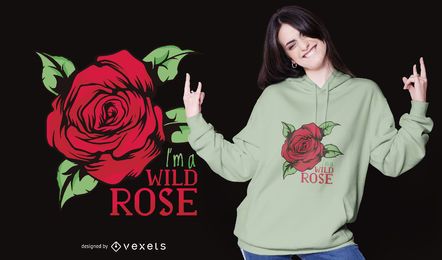 Wild Rose T-shirt Design Vector Download