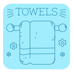 Bathroom Towels Label Line PNG & SVG Design For T-Shirts