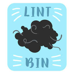 Lint Bin Bathroom Label Flat PNG & SVG Design For T-Shirts