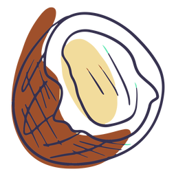 Coconut Doodle PNG & SVG Design For T-Shirts