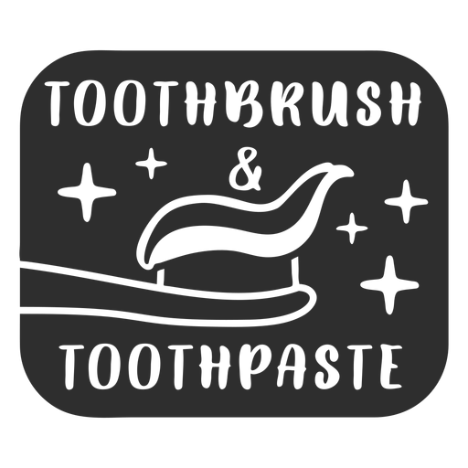 Toothbrush and toothpaste bathroom label black - Transparent PNG & SVG ...