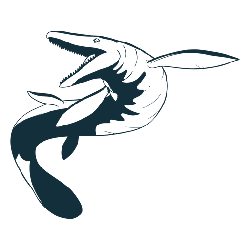 Drawn lizard mosasaur - Transparent PNG & SVG vector file