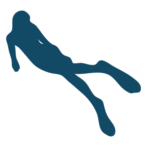 Underwater silhouette girl - Transparent PNG & SVG vector file