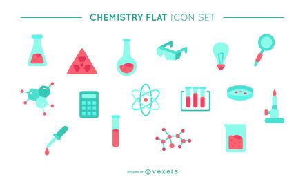Chemie-Flat-Icon-Set - Vektor Download
