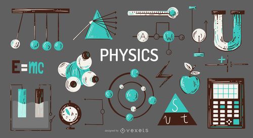 Physics Elements Illustration Set Vector Download