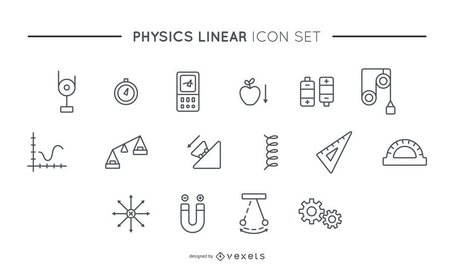Physics Linear Icon Set - Vector Download