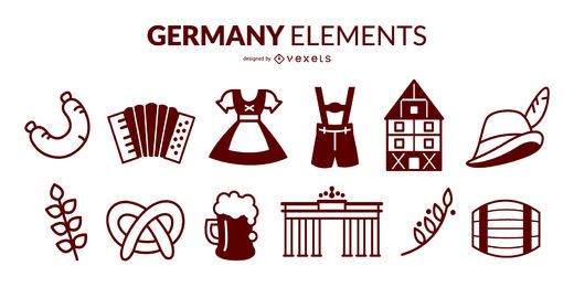 Germany Stroke Elements Pack Vector Download